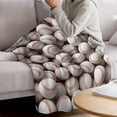 Baseball White Softball Fleece Throw Blanket Sport Theme Abstract Art ...