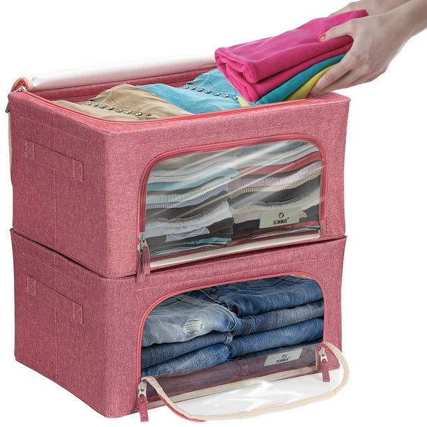 Storage Box With Window Small Pink - 2 Pack - Walmart.com