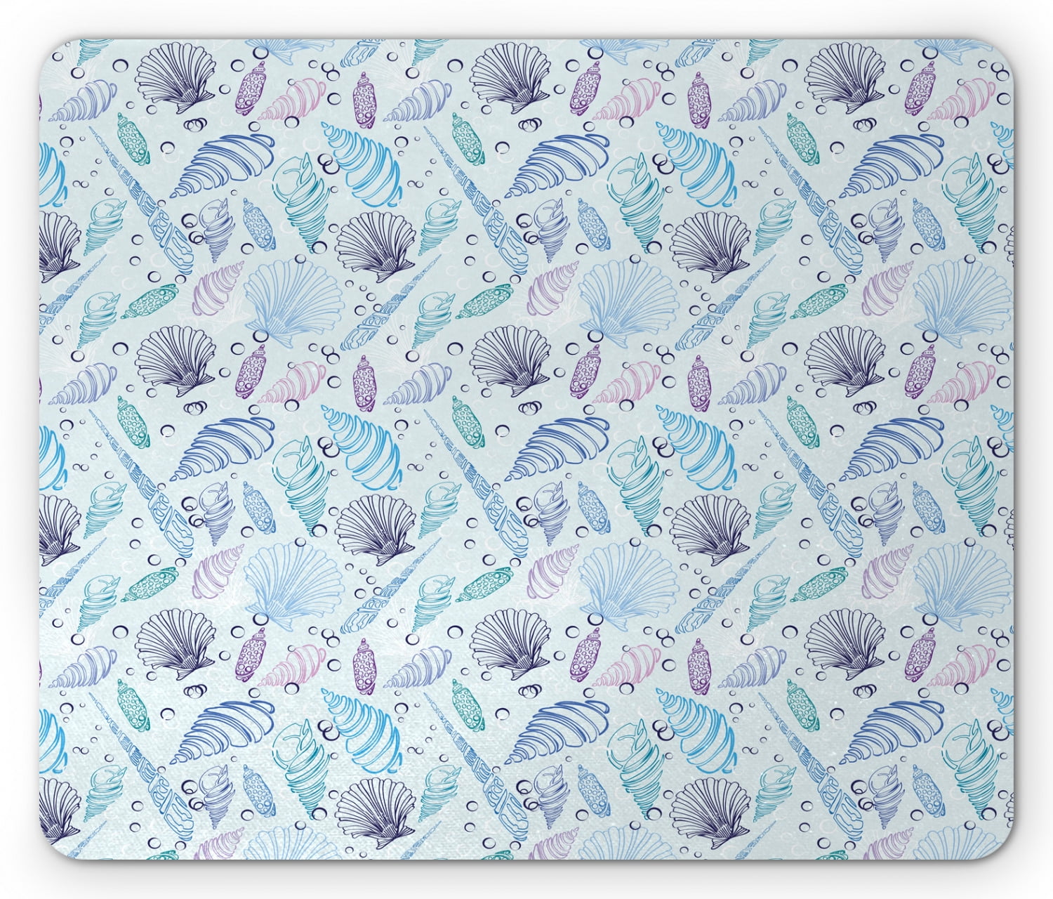 Nautical Mouse Pad, Various Sea Shell Pattern Underwater Bubbles Ocean ...