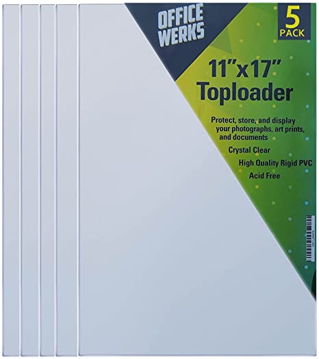 11" x 17" Heavy Duty Rigid Print Crystal-Clear Toploader Frame - Hold ...