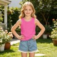Bigetiay Summer Girls Vest Top Denim Shorts Two Piece Solid Color ...