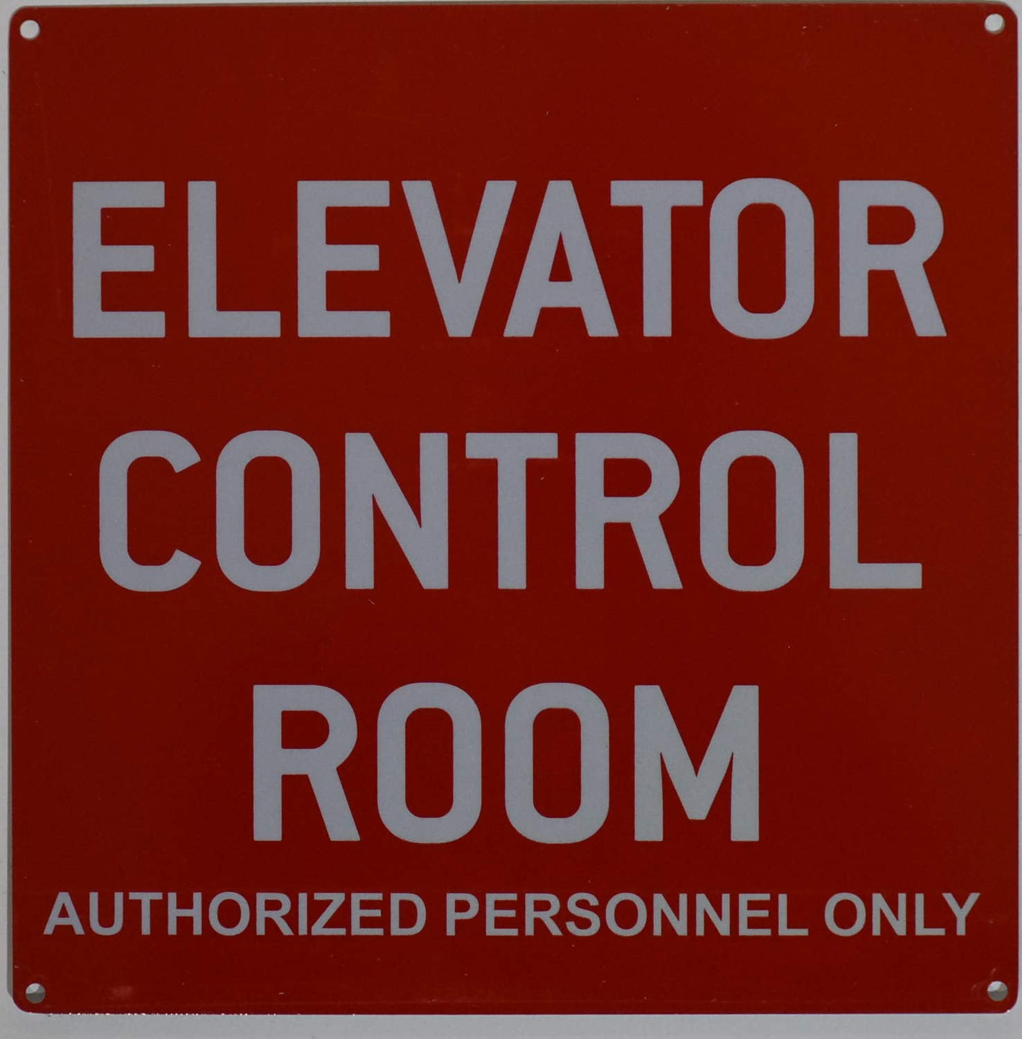 Elevator Control Room Sign (red,10x10,Aluminium Rust Free) (ref-2201 ...