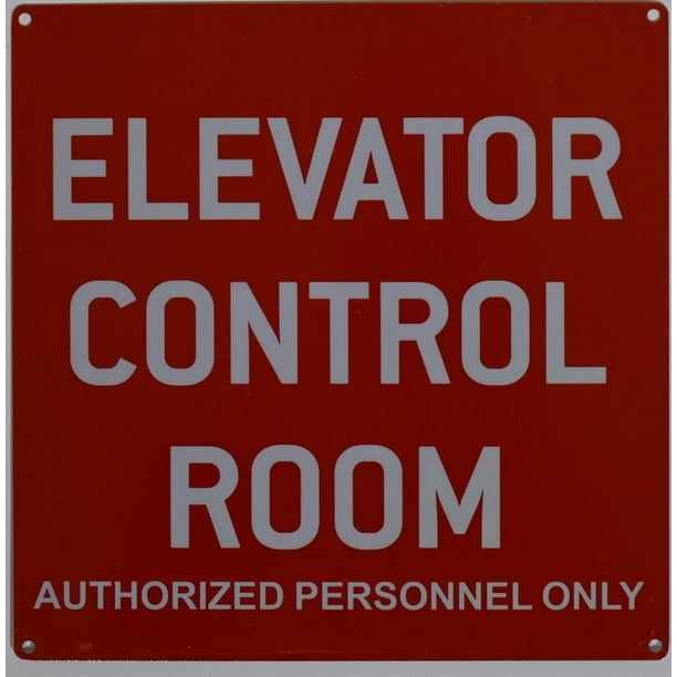Elevator Control Room Sign (red,10x10,Aluminium Rust Free) (ref-2201 ...