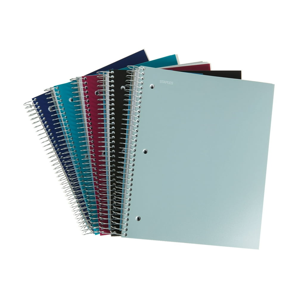 Staples 5 Subject Notebook 8 5 X 11 College Ruled 200 Sheets Asst