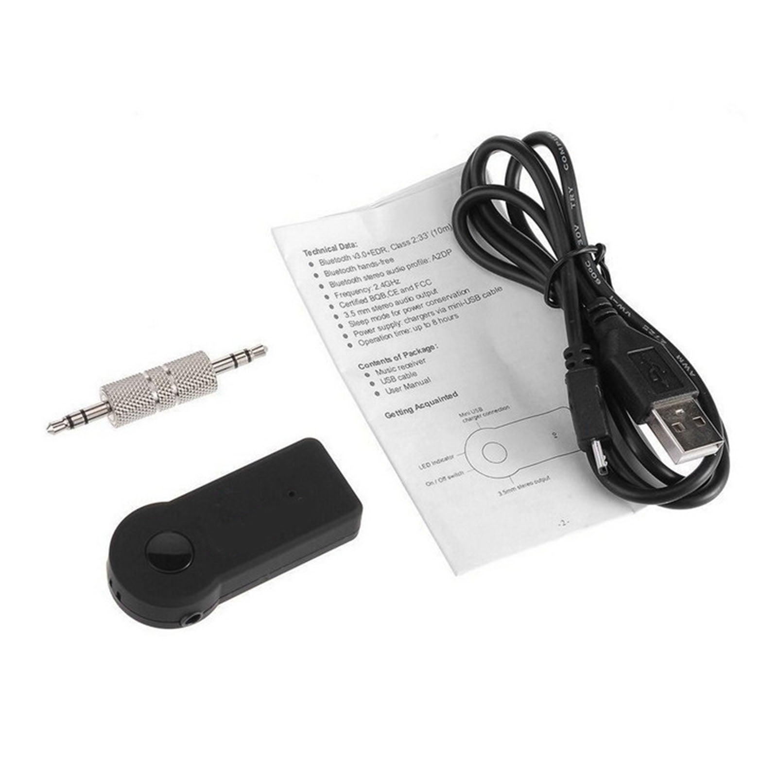 Adaptador de audio Bluetooth, receptor Bluetooth Conector de 3,5 mm ...