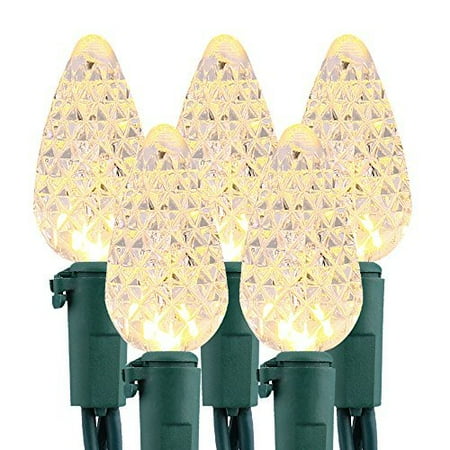 Brizled Upgrade Faceted C5 LED String Lights, 100 LED 33ft Mini String ...