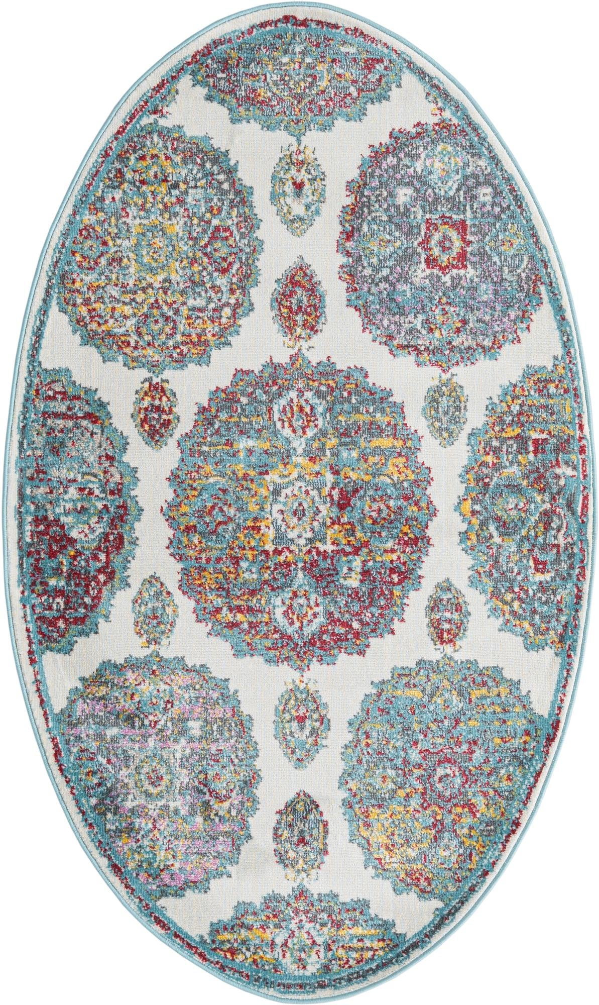 Rugs.com Paragon Collection Rug – 3' x 5' Oval Cream Medium-Pile Rug ...