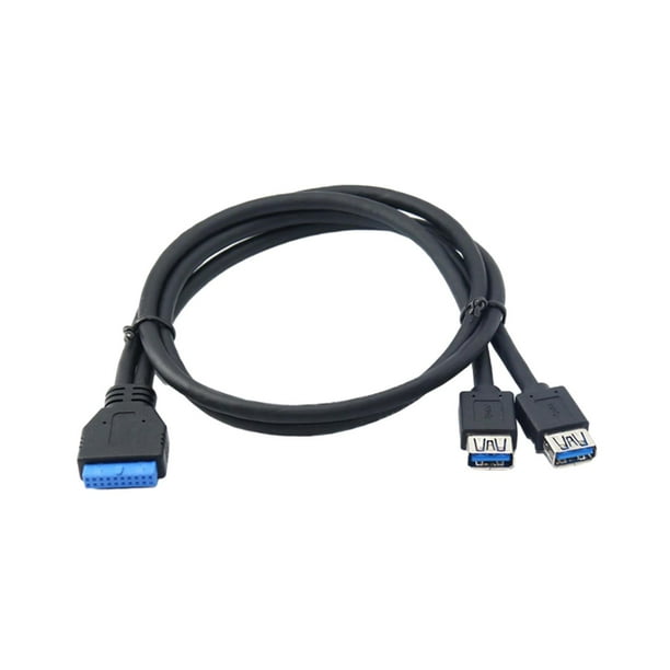 20 Pin USB 3.0 to 2 Ports Cable Dual USB 3.0 20Pin Header Cable Y ...