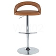 Modern Adjustable Swivel Bar Stools Set of 2, Chrome Metal Frame with ...
