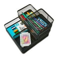 Pen+Gear Metal Desk Organizer Set Black 4 Pieces includes letter sorter ...