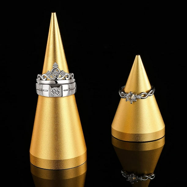 2 Pieces Ring Display Holder Jewelry Ring Wedding Ring Display Conical ...