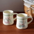 2 PCS Cute Cartoon Dog Ceramic Mugs - Simple Cream Style Coffee Cups ...