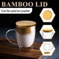 Baalaka Glass Coffee Mugs Set of 2 with Bamboo Lid/Spoon, Double Wall ...