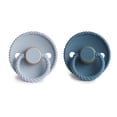 FRIGG Rope Natural Rubber Baby Pacifier 2-Pack, 0-6 Months, Powder Blue ...