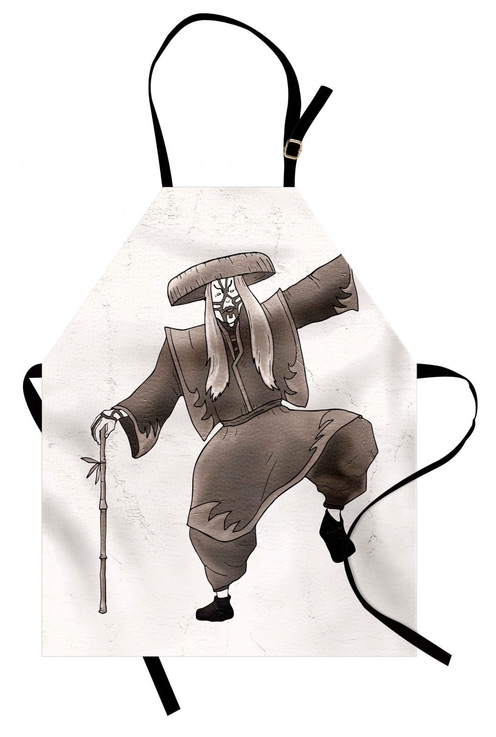 Kabuki Mask Apron Oriental Style Artist with Make Up and Costume Pose ...