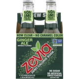 Zevia Zero Calorie Soda - Ginger Ale, 12 Ounce Glass Bottle, 4 Count ...