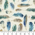 David Textiles Cotton 36" x 44" Indigold Collection Feathers Ivory ...