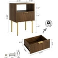 Night Stand,Mid-Century Modern Bedside Table with Storage Drawer and ...