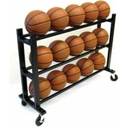 Trigon Sports Lockable Ball Storage Cart, Indoor Outdoor Rolling Ball ...
