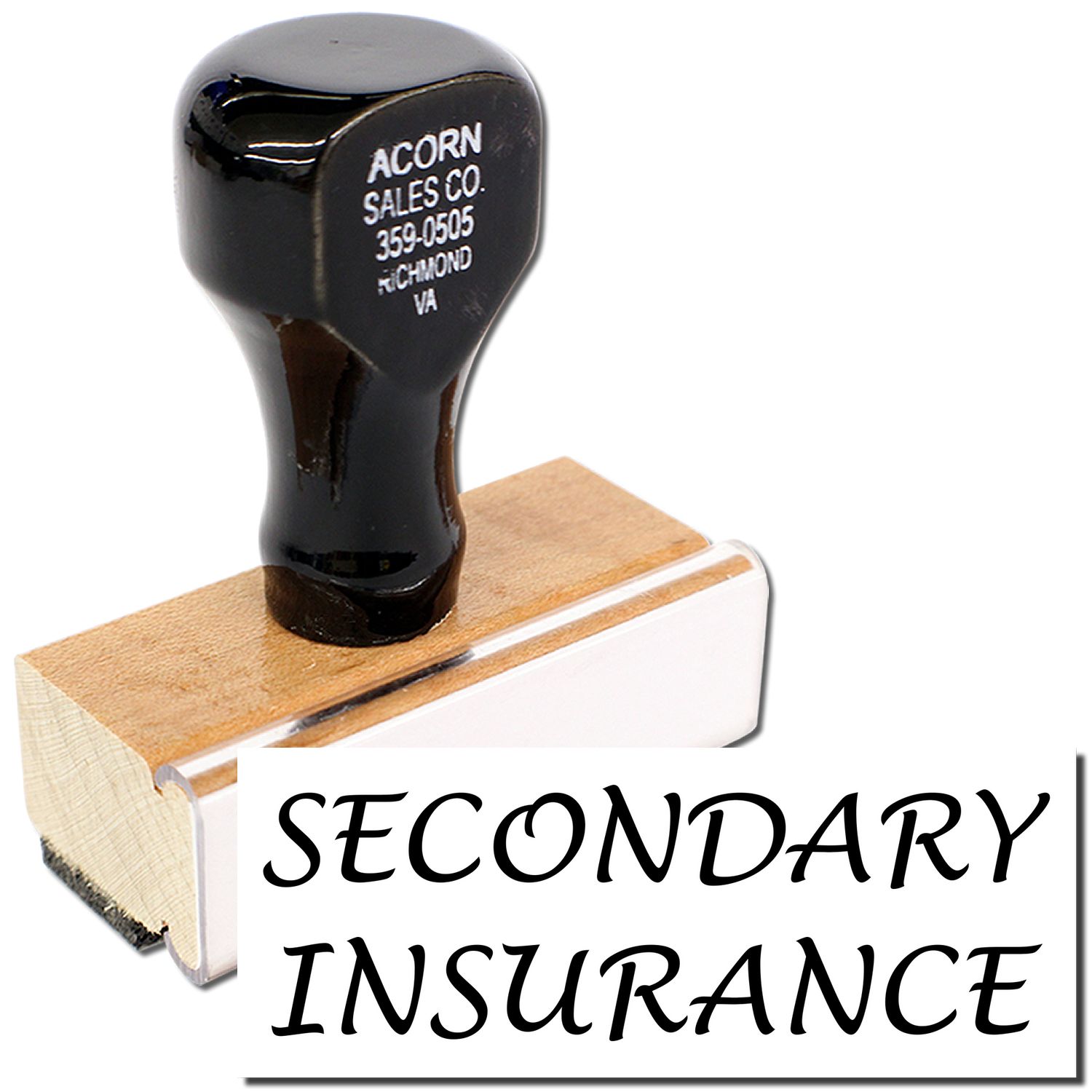 Secondary Insurance Rubber Stamp, Wooden Handle Rubber Stamp, Laser ...