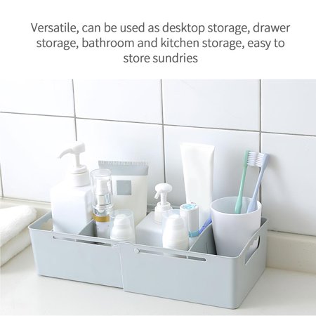 Desktop Storage Box with 2 Detachable Storage Box Partitions ...