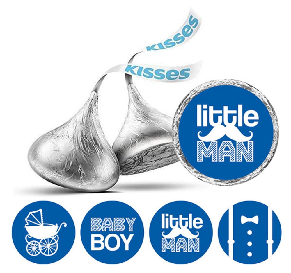 Darling Souvenir chocolate Candy Labels Little Man Round Stickers 190 ...