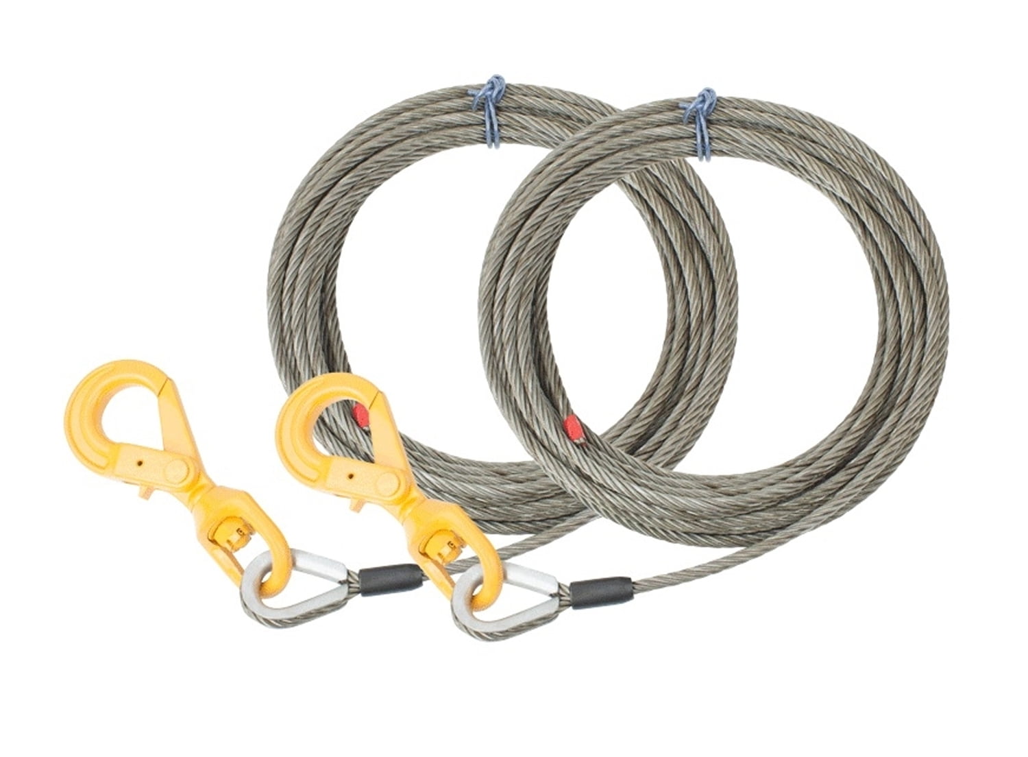 (2 Pack) Wire Rope Steel Winch Cable 3/8" x 50' Self-Locking Swivel ...