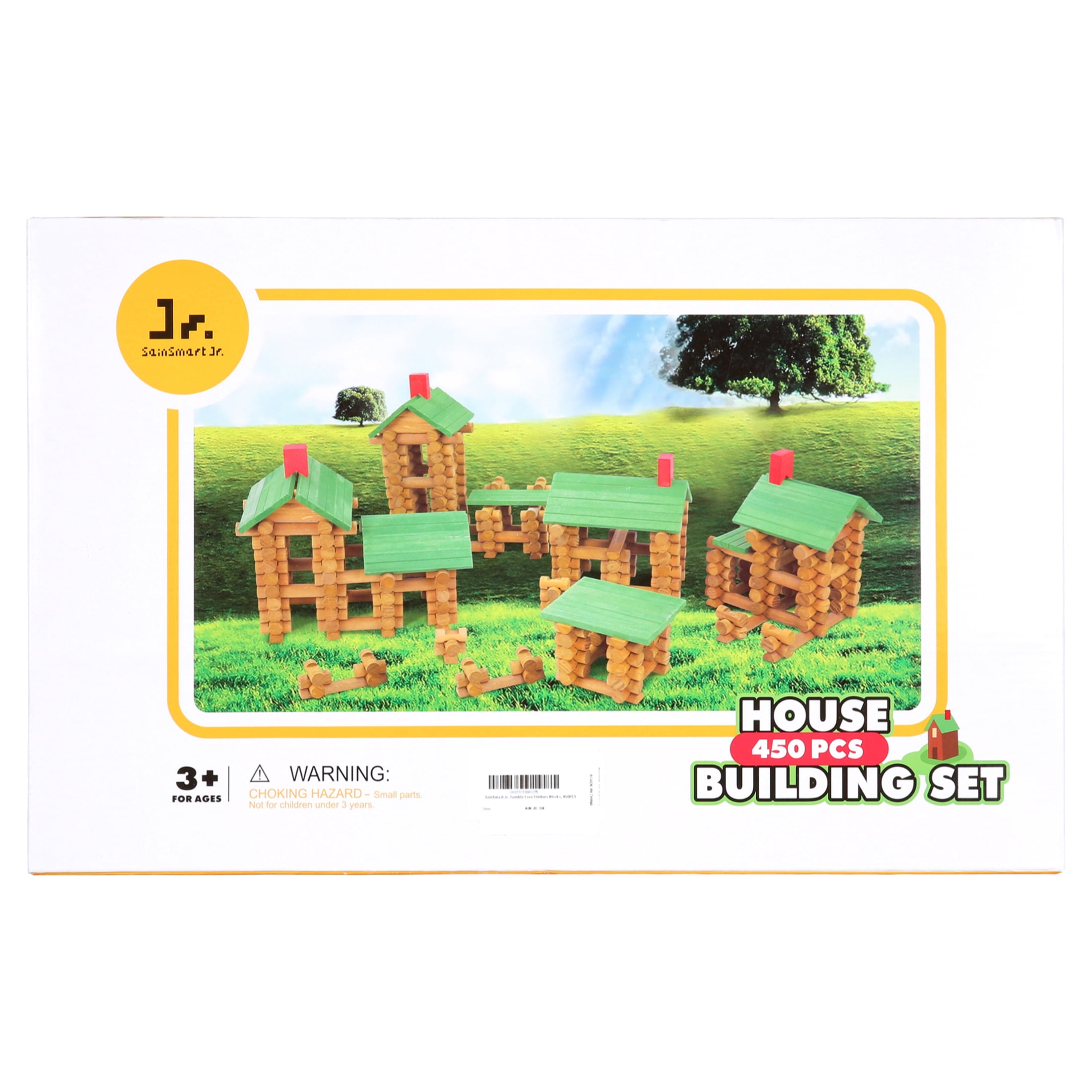SainSmart Jr. 450 PCS Wooden Log Cabin Set Building House Toy for ...