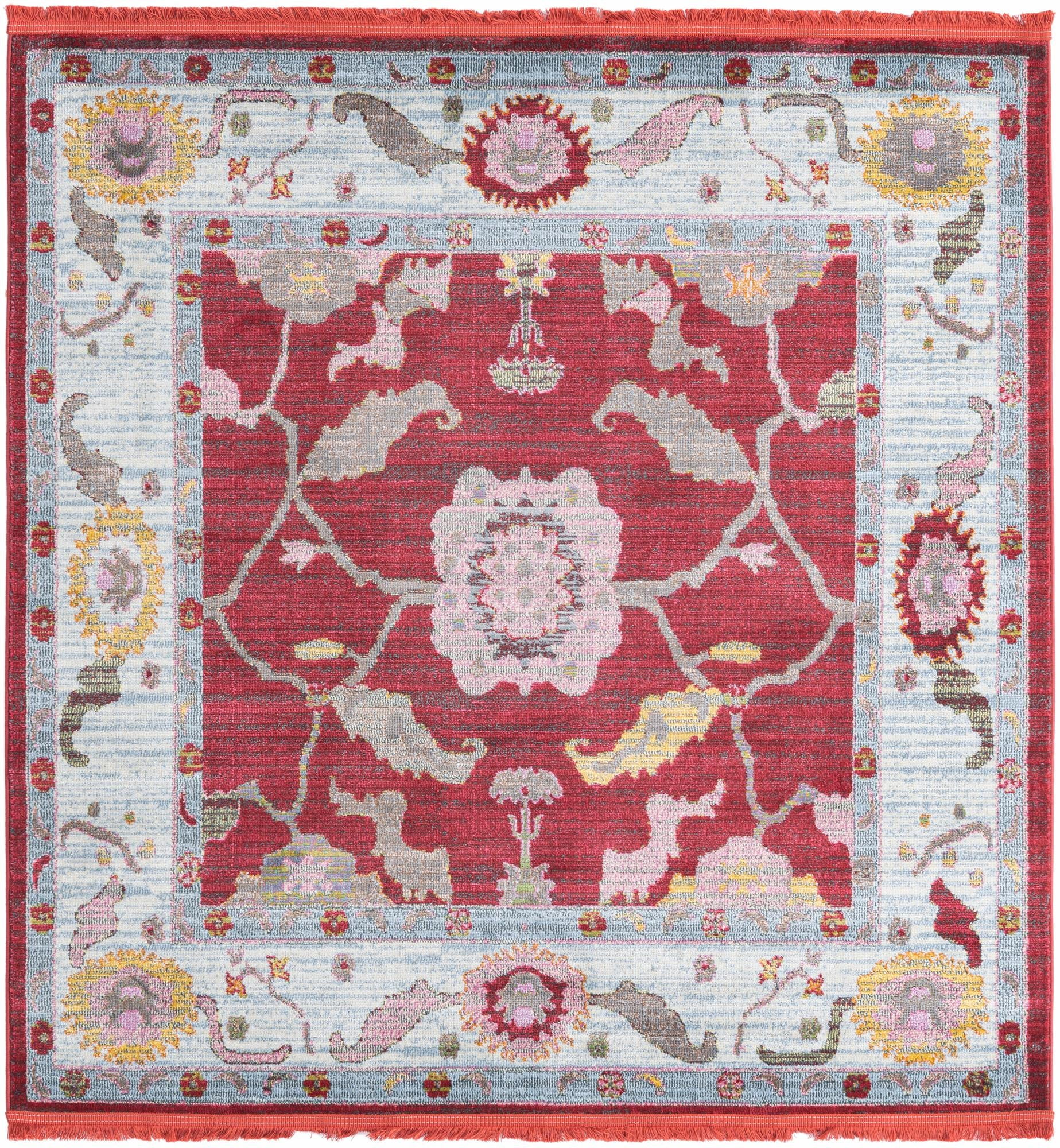 Rugs.com Paragon Collection Rug – 5 Ft Square Red Medium-Pile Rug ...