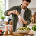 Acrylic Salt and Pepper Grinder Set Manual Salt and Pepper Mills Wooden ...