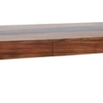 52 Inch Writing Desk, Natural Textured Acacia Wood, Burnished Brown ...