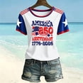 4th of July Shirts Women 1776-2026 Short Sleeve Crew Neck Tops USA ...