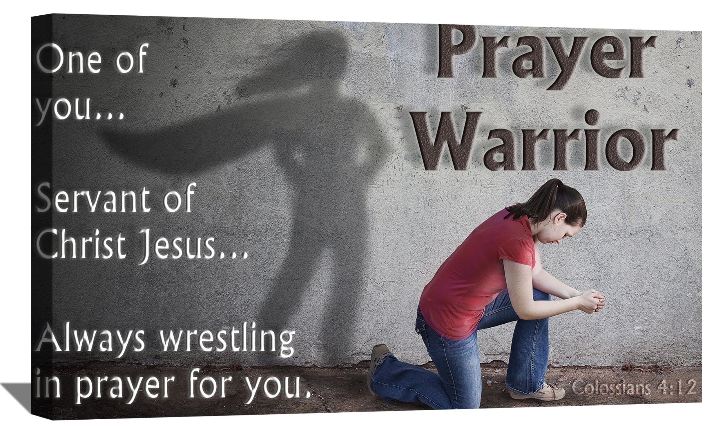Prayer Warrior Inspirational Christian Artwok Bible Verse Quotes Canvas