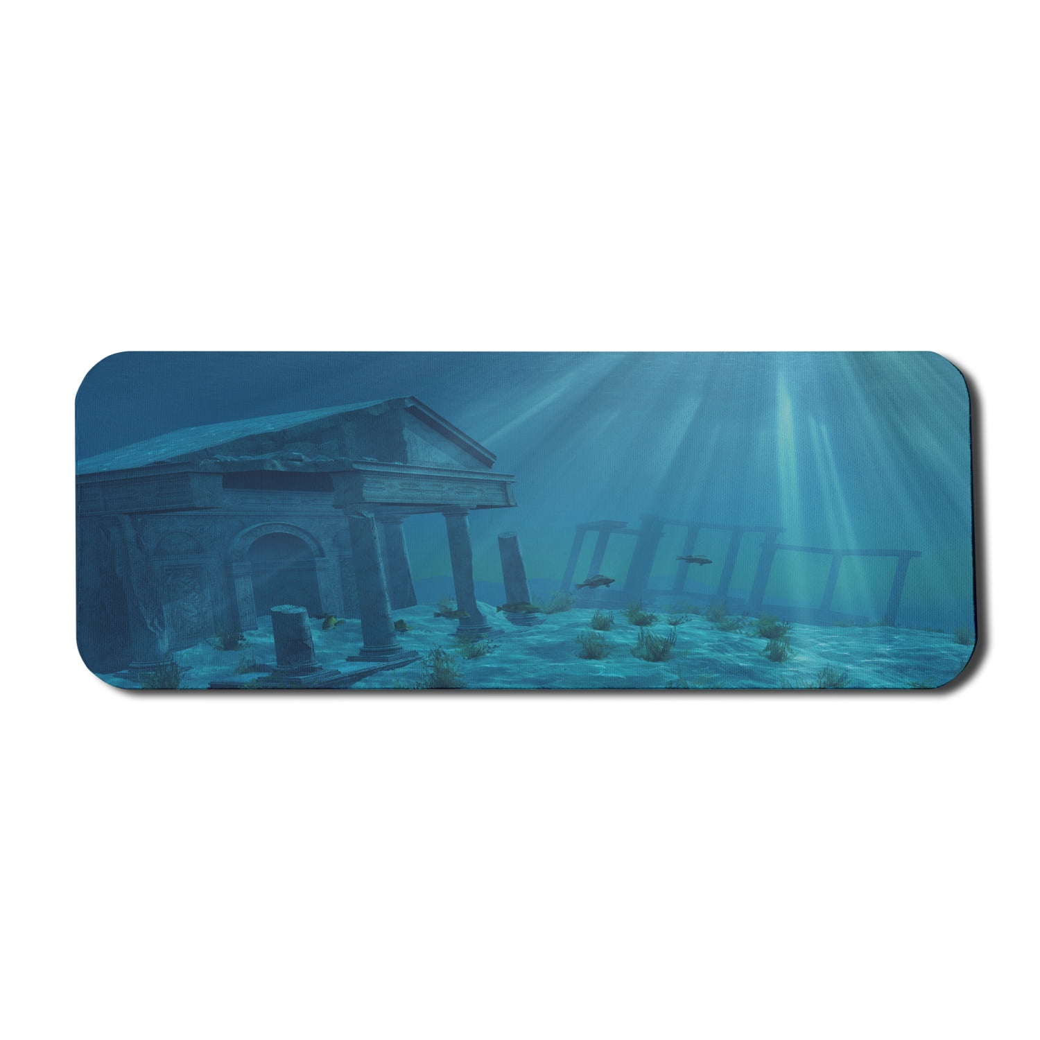 Ocean Computer Mouse Pad, Sun Rays over Ruins of a Former Civilization ...