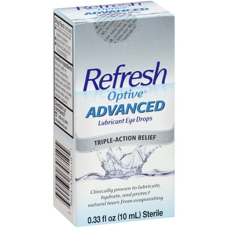 Refresh Optive® Advanced Lubricant Eye Drops 0.33 fl. oz. Box - Walmart.com