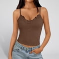 CUSTG Women Solid Color Camis Sleeveless Lady V-Neck Lace Patchwork ...