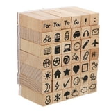 42pcs Wood Rubber Stamps for DIY Diary Scrapbook Stamps Crafting Seal ...