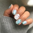 24Pcs Easter Short Square Designs With Rabbits And Multicolor Floral ...