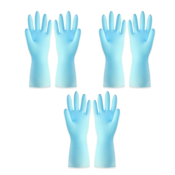 3 Pack reusable cleaning gloves - Dishwashing gloves with embossed ...