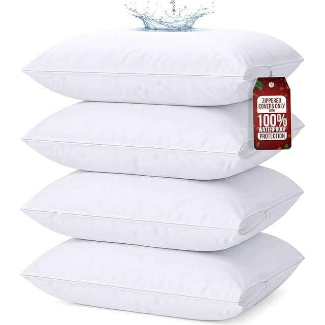 Click here for Beddora Standard Size Pack Of 4 Waterproof Zippere... prices