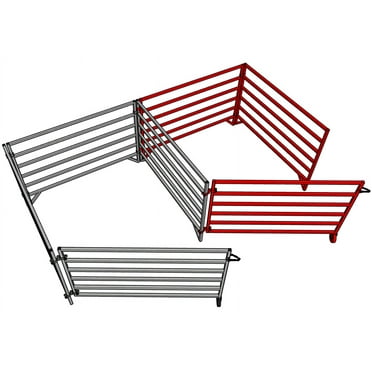 ALUMINUM 5 FT X 10 FT 6 RAIL 40" TALL SHEEP & GOAT STALL KIT PANEL PEN ...