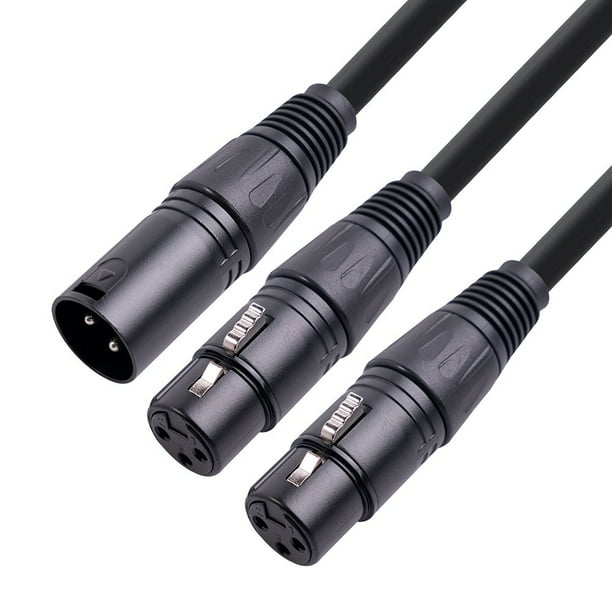 3-Pin Xlr Male To Dual Female Audio Y Splitter Mic Cord Line Cable Adaptor - Walmart.ca