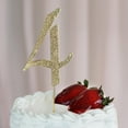 BalsaCircle Number 4 Cake Topper 4.5" Gold Rhinestone Personalized ...