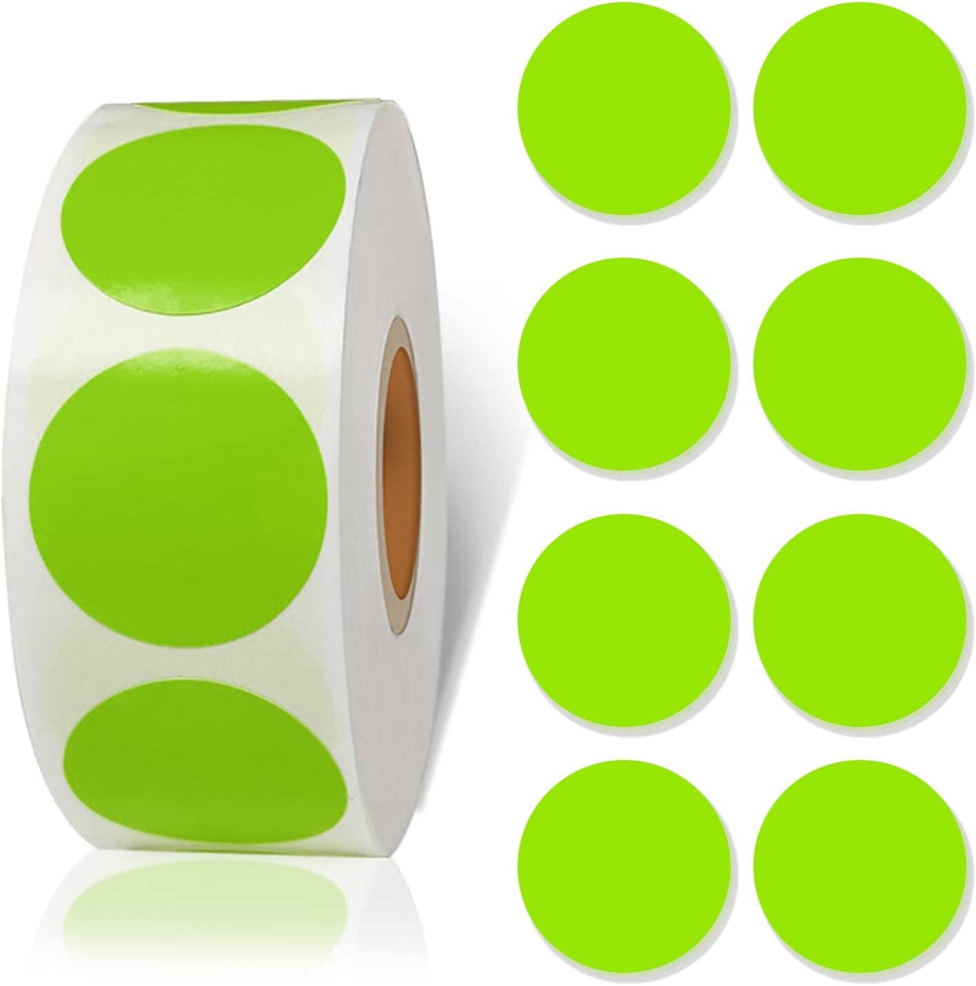 1000Pcs 1 Inch Green Round Color Coding Circle Dots Inventory Stickers ...