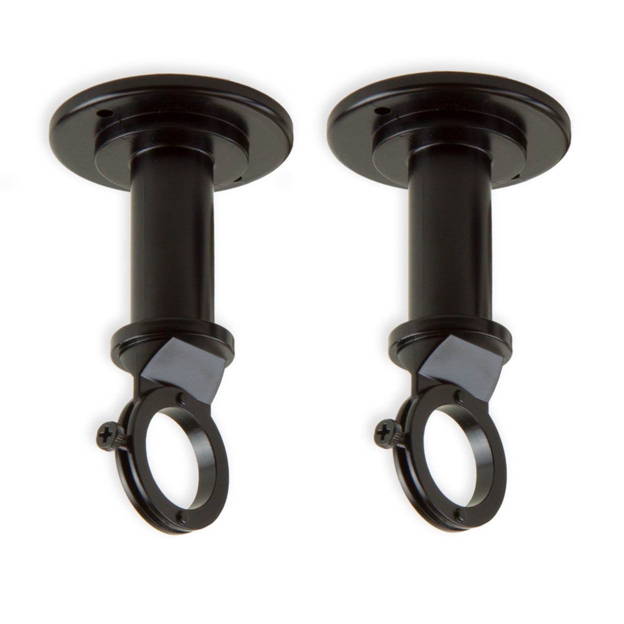 1" Industrial Pipe Wall/Ceiling Single Bracket (pair) - Black - Walmart.com