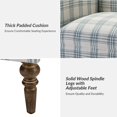 Blue Plaid Accent Chair, Upholstered Sofa with Wooden Legs for Home ...