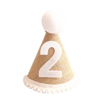 2nd Birthday Cone Hat Second Two Birthday Tiaras Pom Pom Party Hat ...