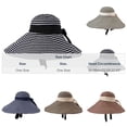 Alkepwun Sun Hats Women's Color-Block Striped Wide-Brimmed Foldable Sun ...