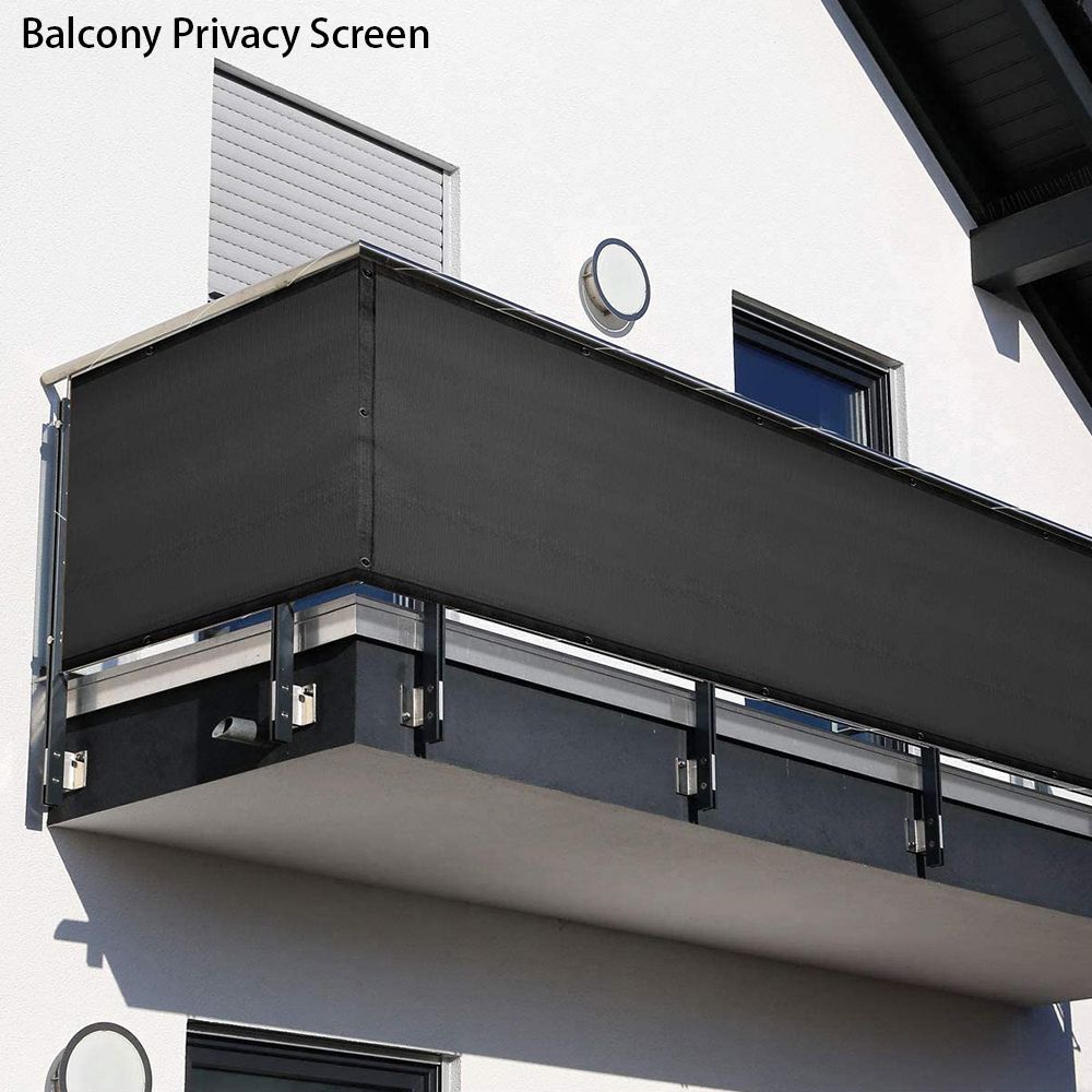Fyeme Balcony Privacy Screen Black / Beige Fence Windshield Security ...