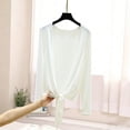 DPTALR Women's Tie-Front Long Sleeve Sheer Sun Protection Cardigan ...